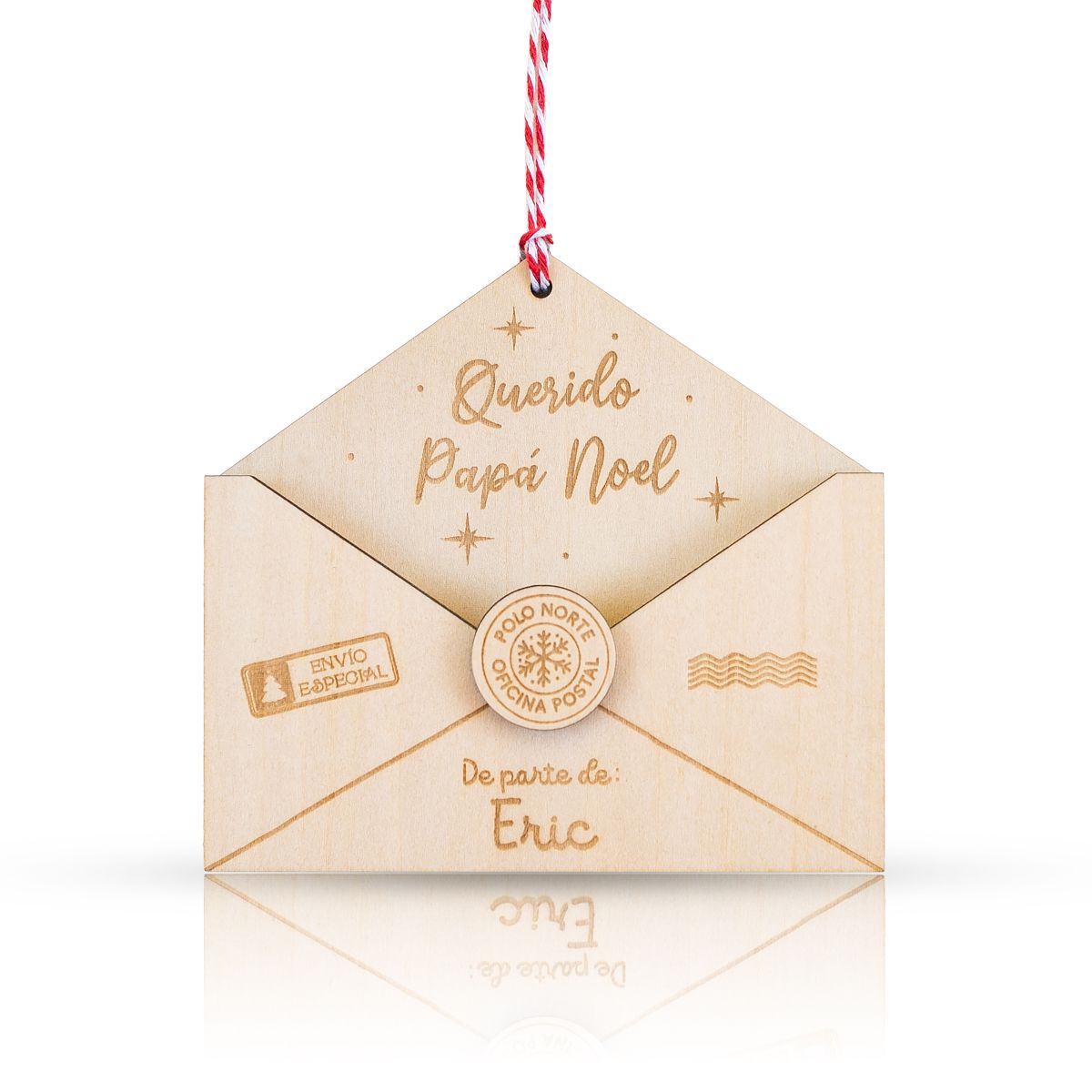 Sobre de Madera Carta Papá Noel Personalizable - A las Mil Maravillas
